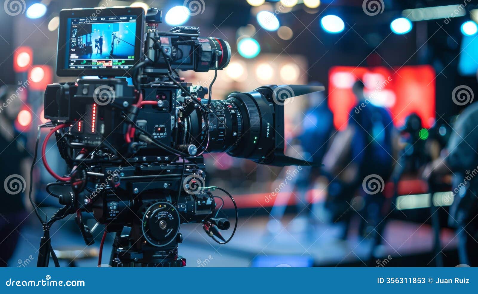 Professional Video Camera Setup in a Studio Stock Image - Image of ...