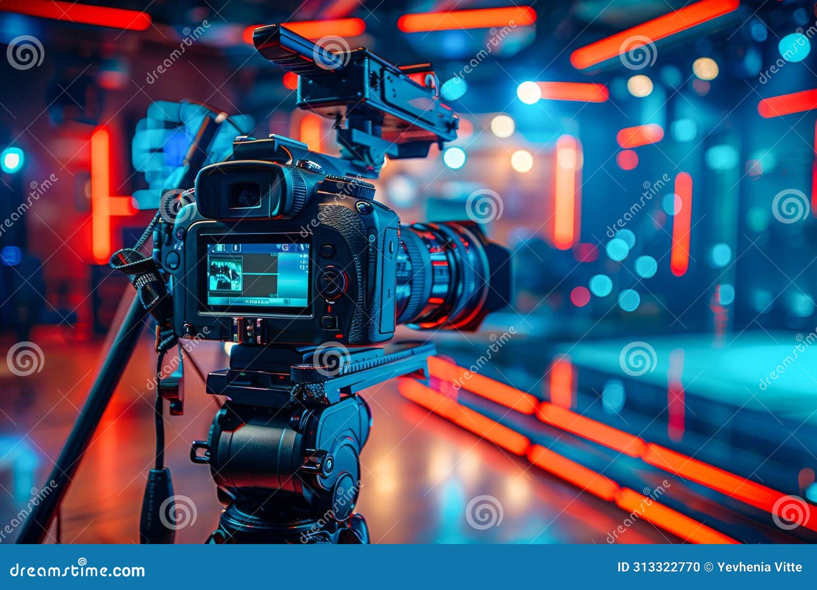 Professional Video Camera Setup in a Studio Environment. Generative Ai ...