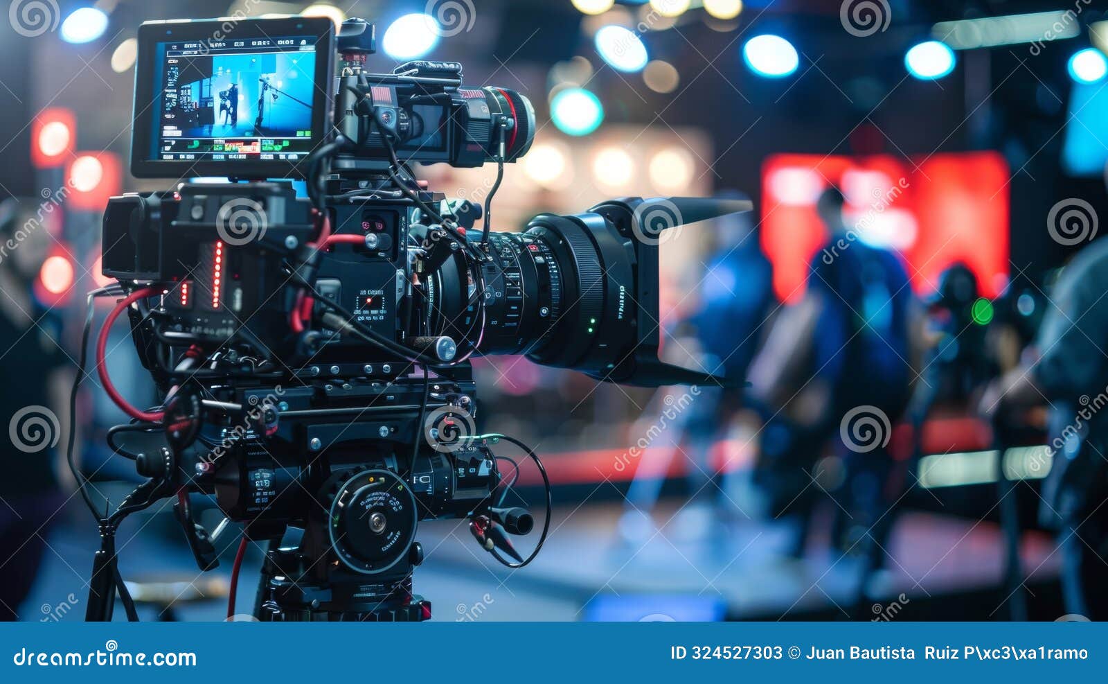 Professional Video Camera Setup in a Studio Stock Image - Image of ...
