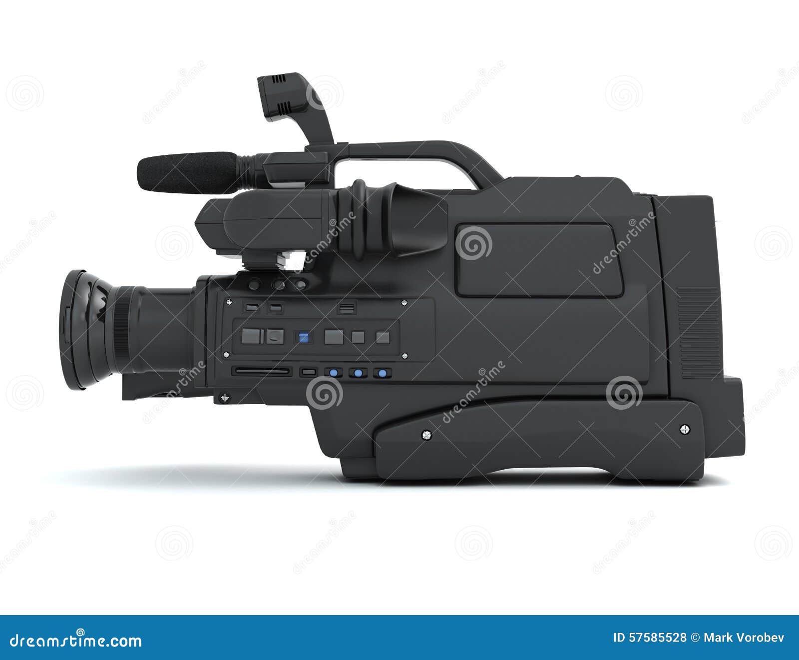 Professional Video Camera Side View Stock Illustration - Illustration ...