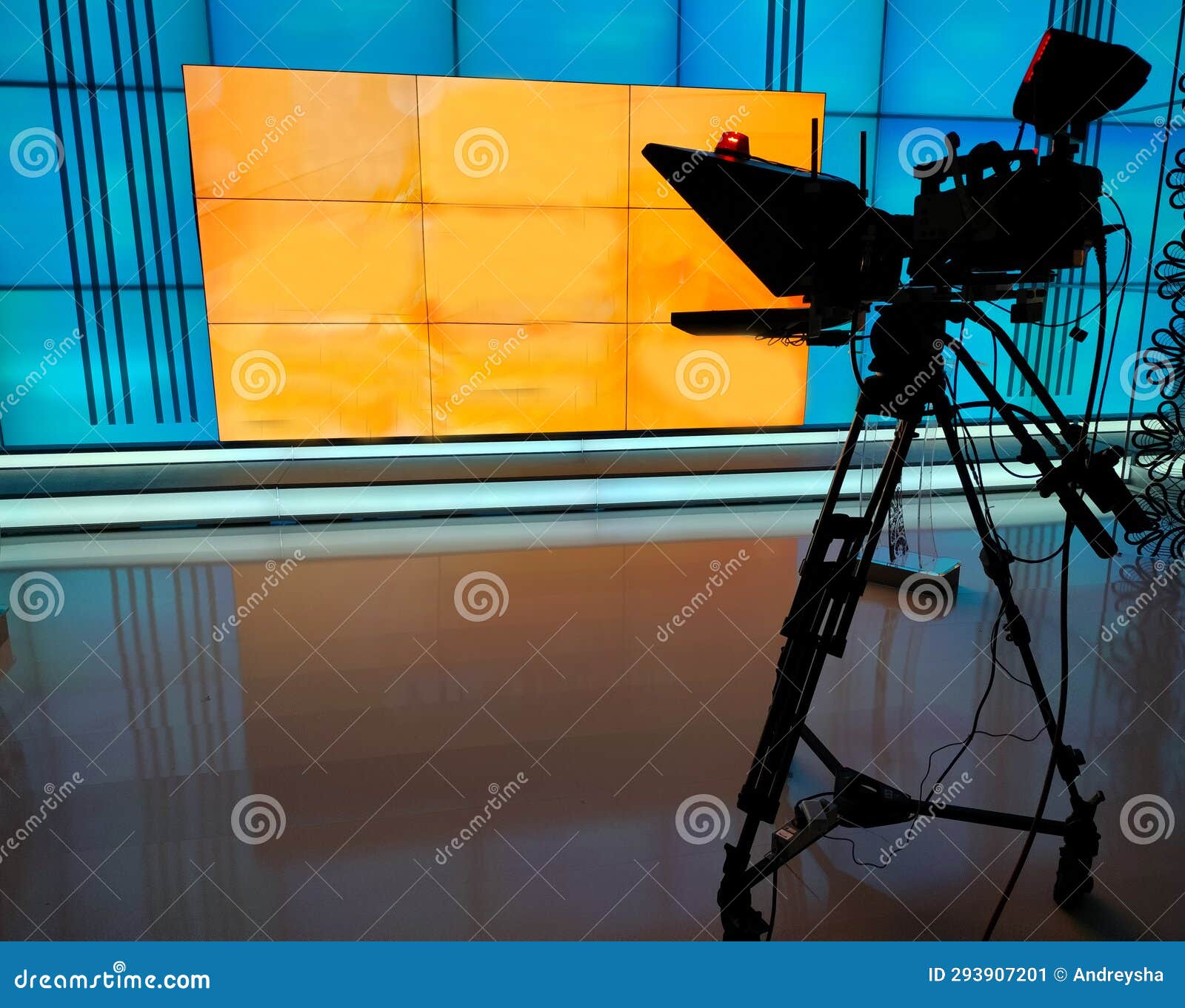 Professional Video Camera in a TV Studio Stock Image - Image of news ...
