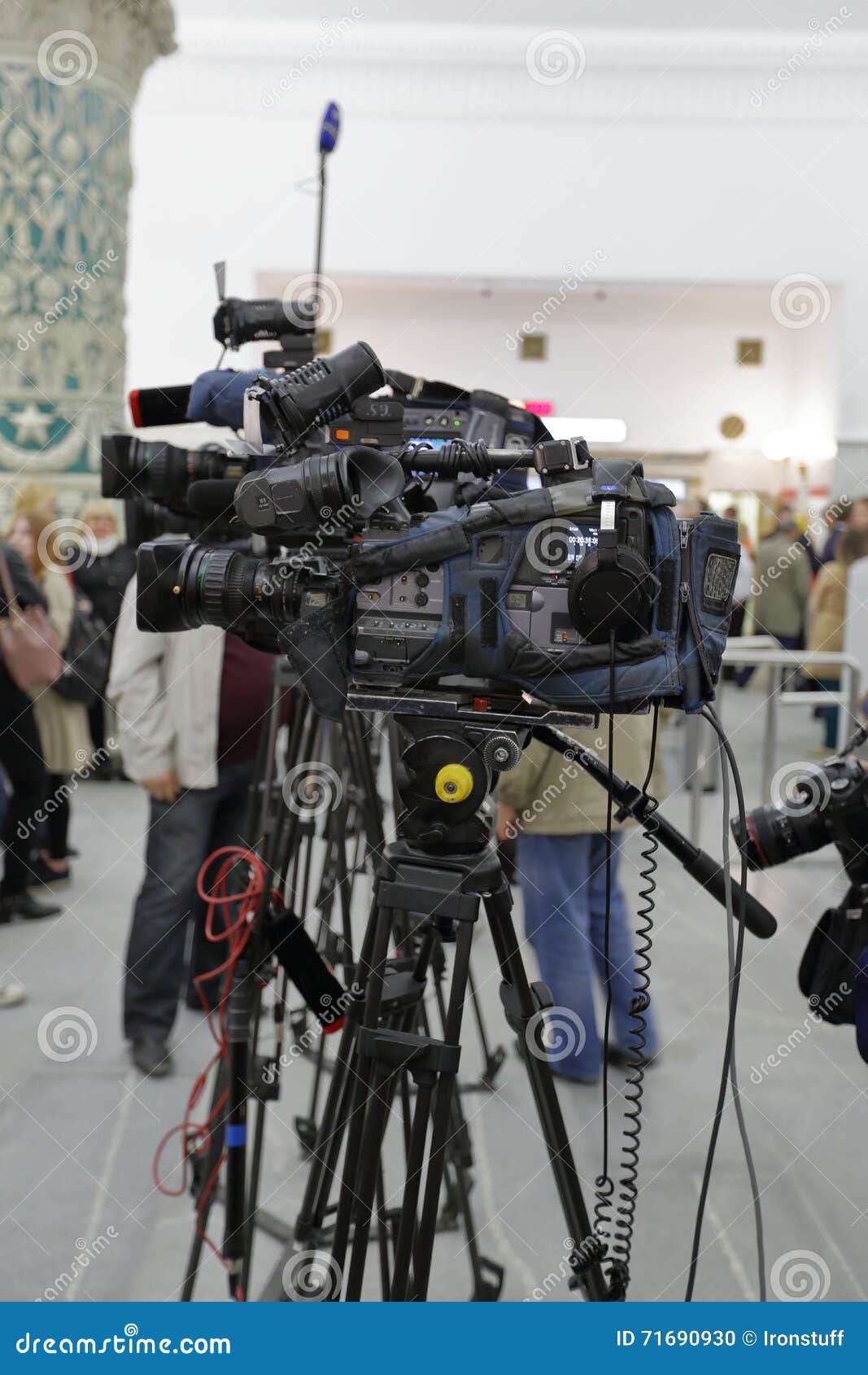 Professional Video Cameras at the Shooting Stock Photo - Image of zoom ...