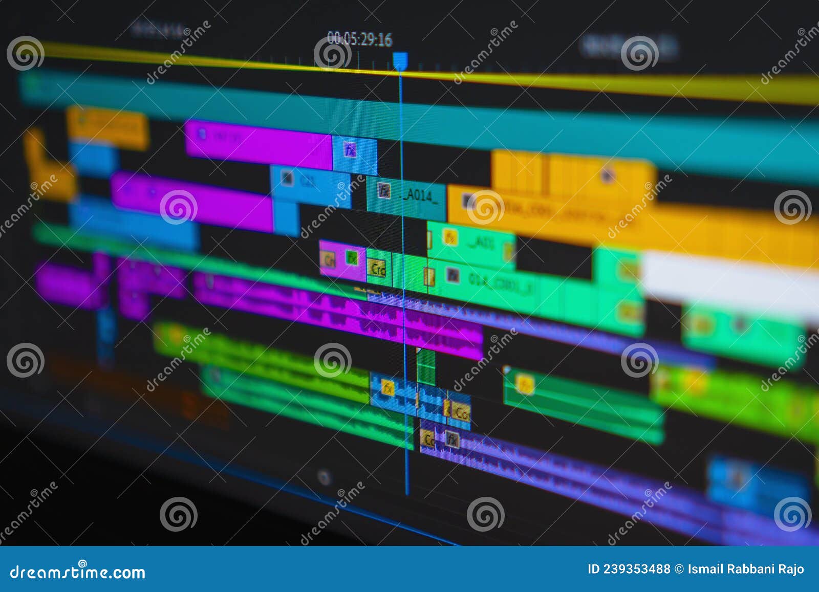 Professional Video Editing Time Line Stock Photo - Image of adobe ...