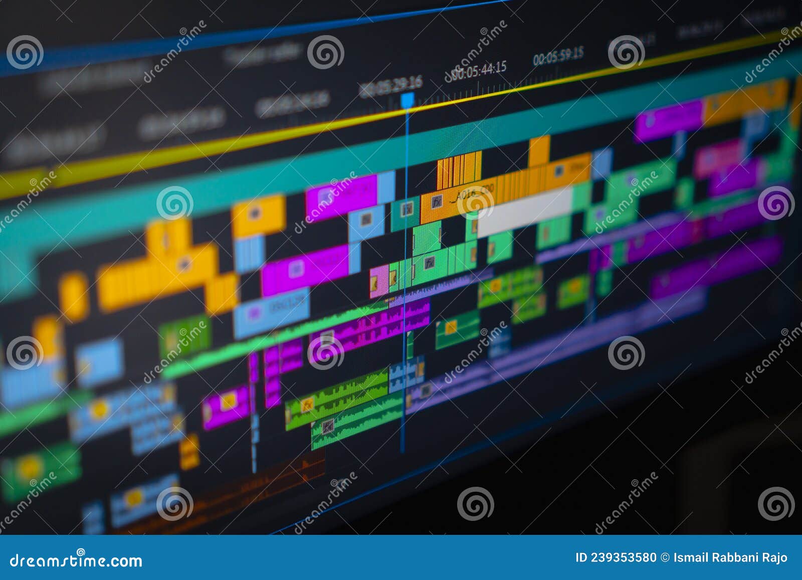 Professional Video Editing Time Line Stock Photo - Image of adobe, desk ...