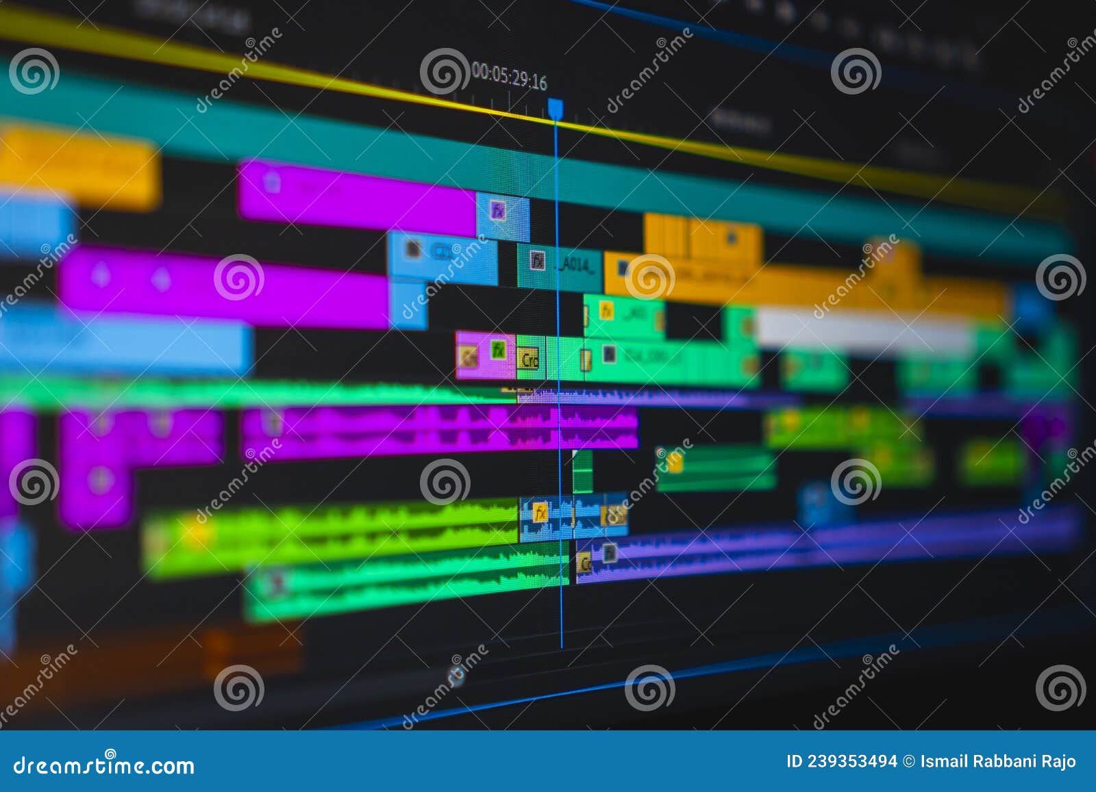 Professional Video Editing Time Line Stock Photo - Image of font ...