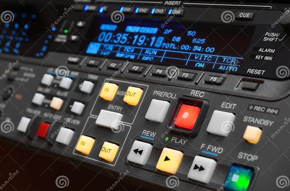 Professional Video Recorder. Control Panel Stock Image - Image of ...
