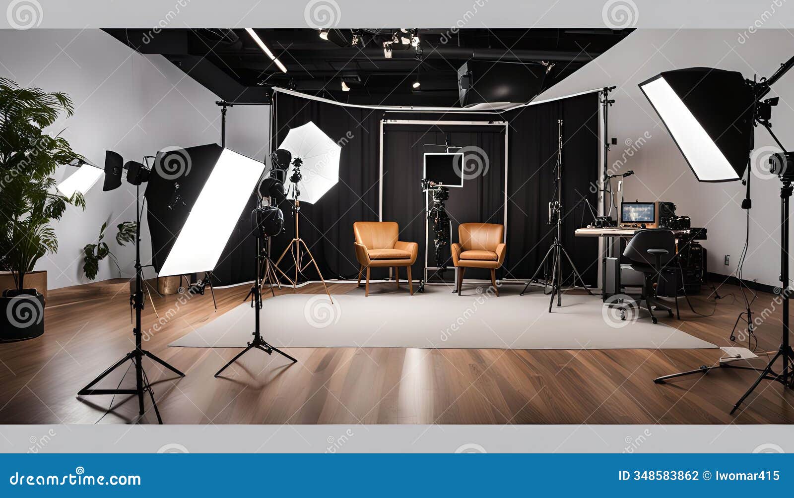 Lit Video Studio Lighting Royalty-Free Cartoon | CartoonDealer.com ...