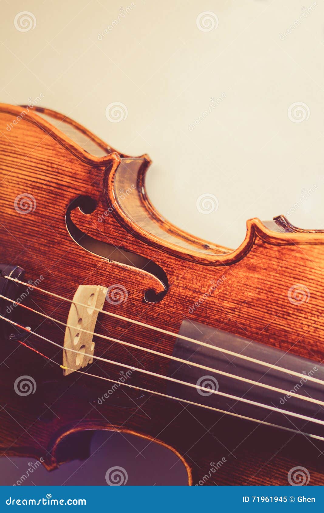 Violin On The Background Of The Sheet Music. Violin On Blue Watercolor ...
