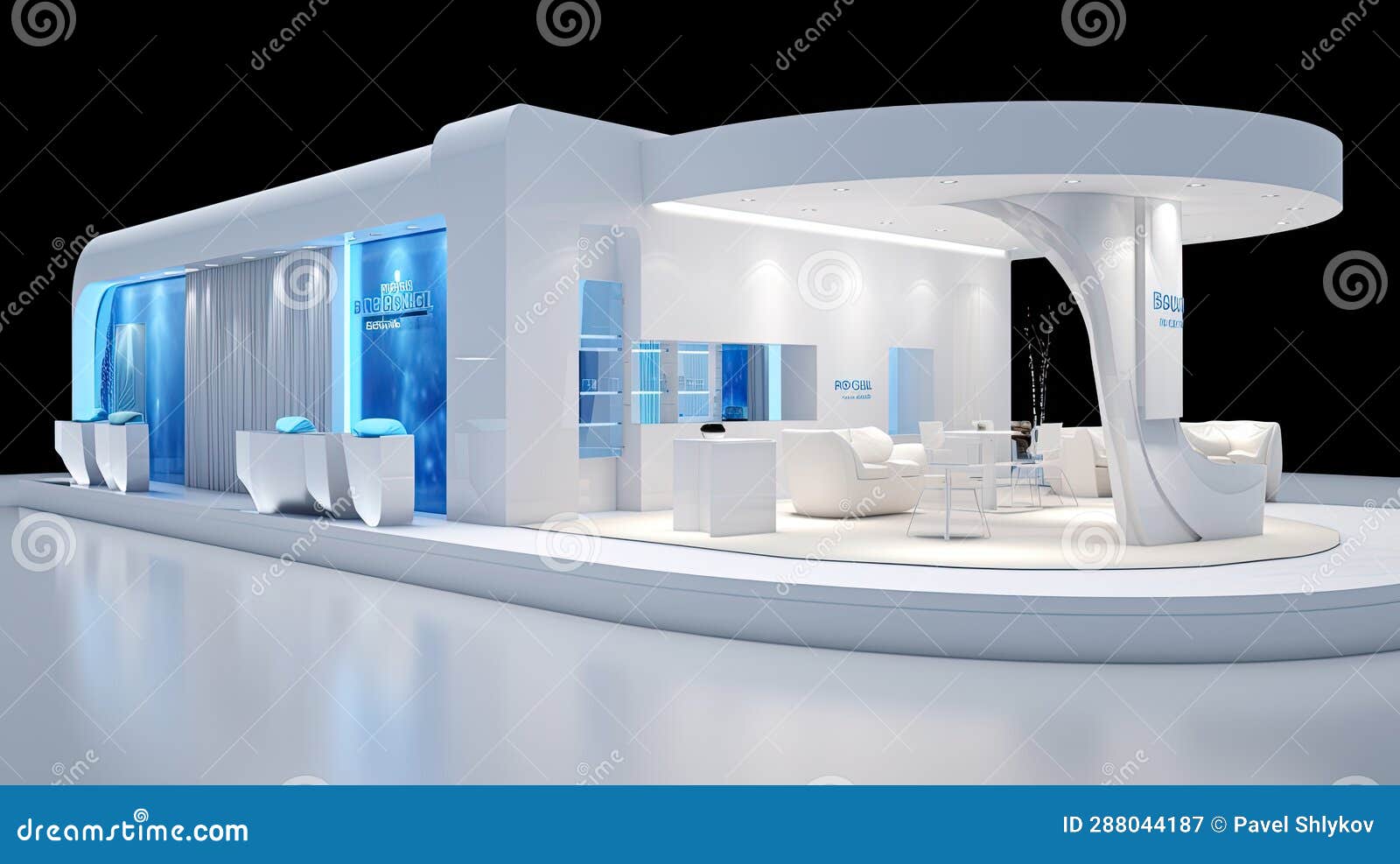Professional Visualization of a Large Company Exhibition Stand Ready To ...