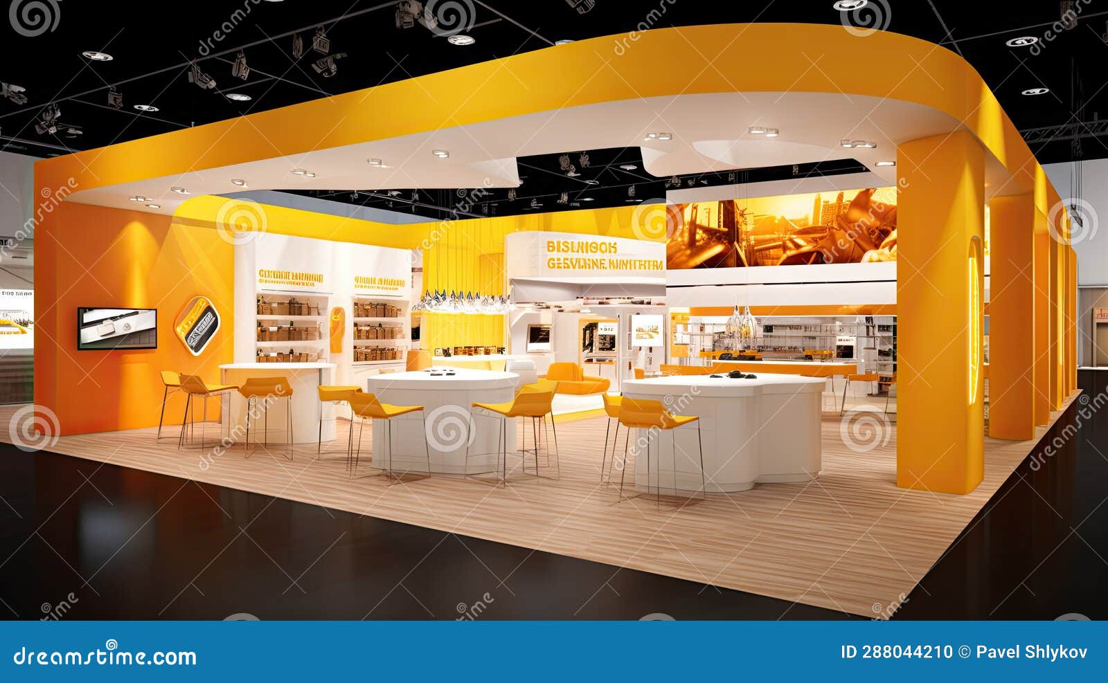 Professional Visualization of a Large Company Exhibition Stand Ready To ...
