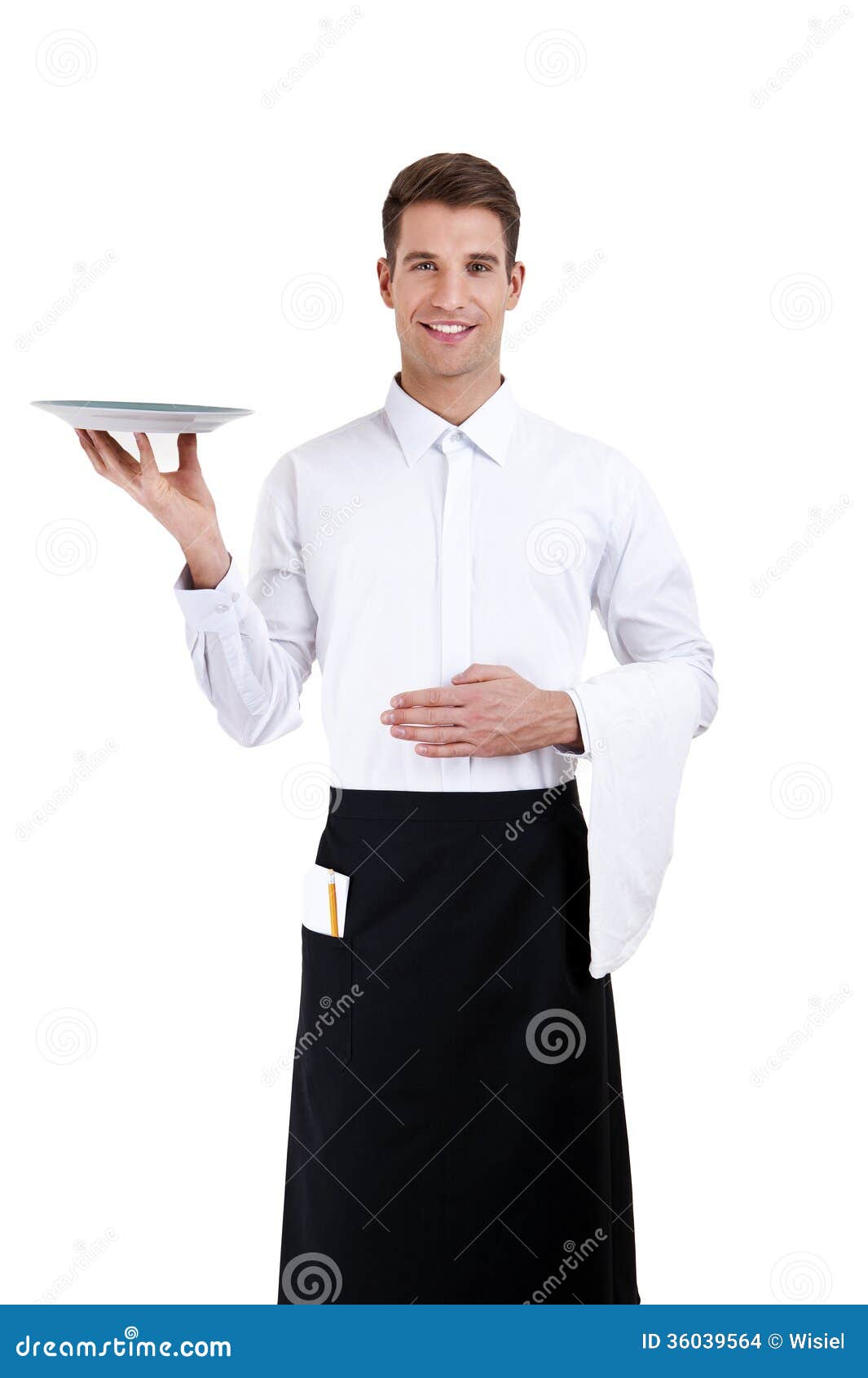 Professional Waiter Holding an Empty Dish Stock Photo - Image of dish ...