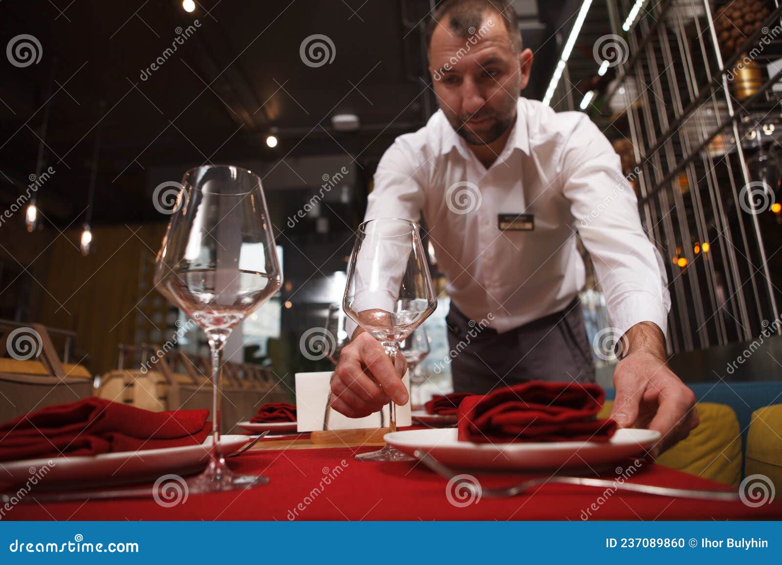 Professional Waiter Working at the Restaurant Stock Photo - Image of ...