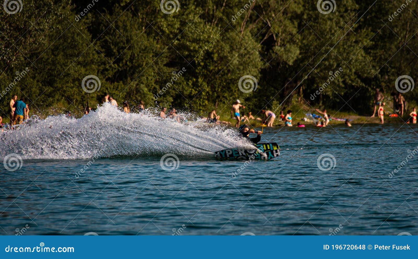 Professional Wakeboarder Making Preparing for a Stunt Stock Photo ...