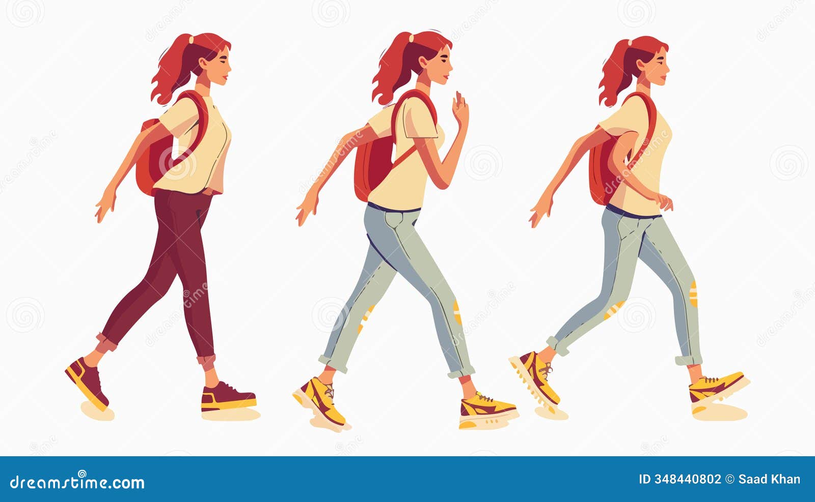 Professional Walk Animation Sequence Featuring Woman in Motion Stock ...