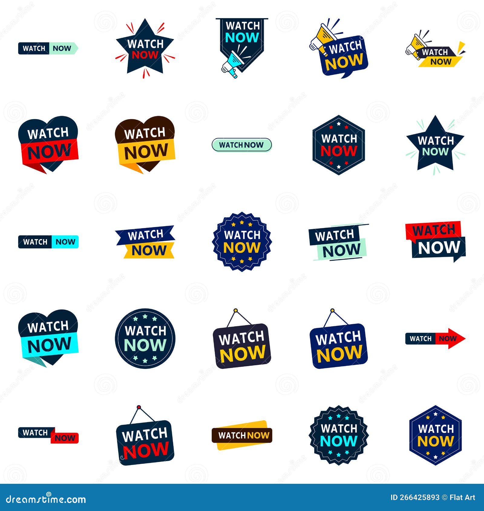 25 Professional Watch Now Banners To Elevate Your Brand Stock Vector ...