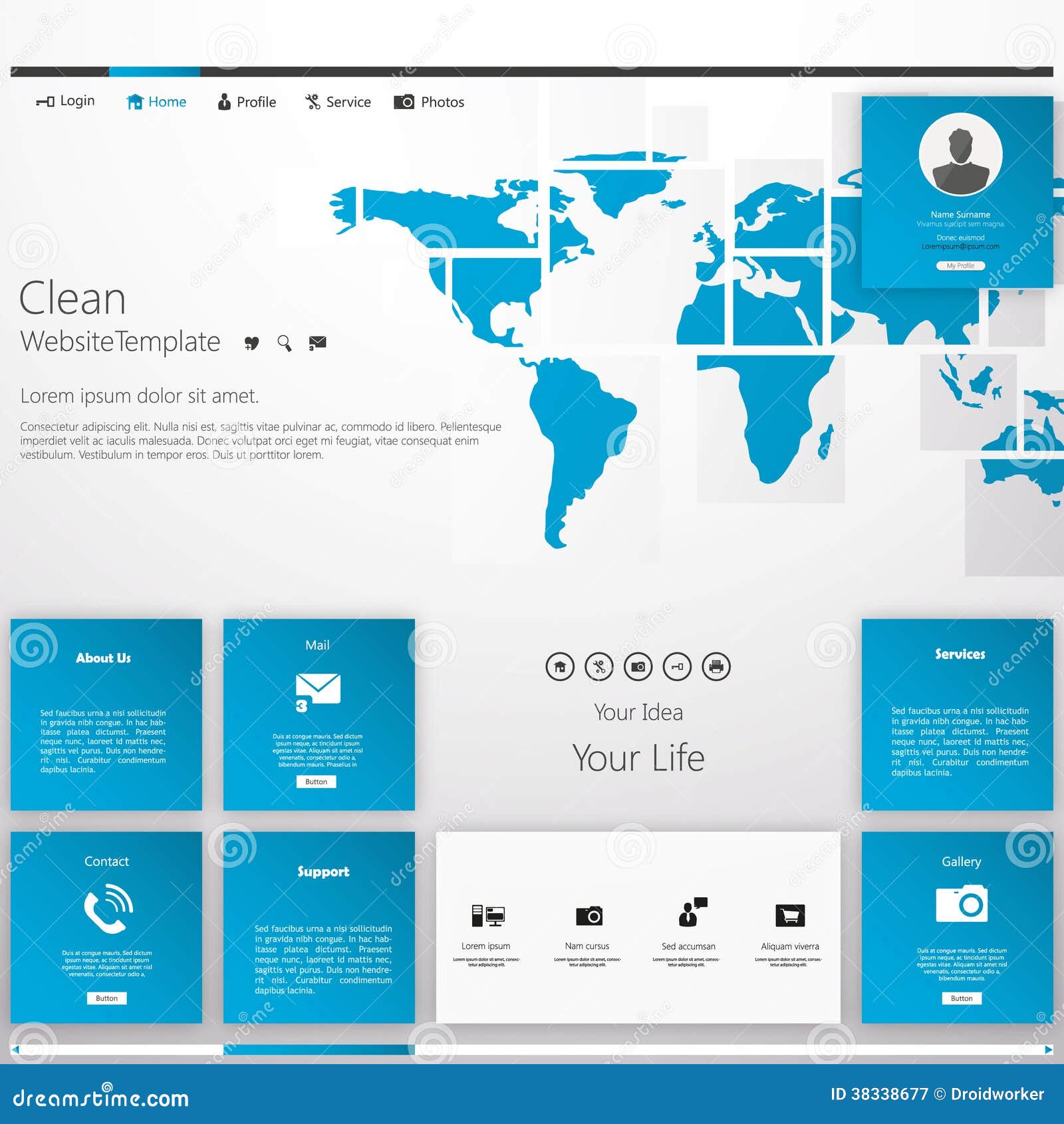 Professional Website Design Template Stock Vector - Illustration of ...