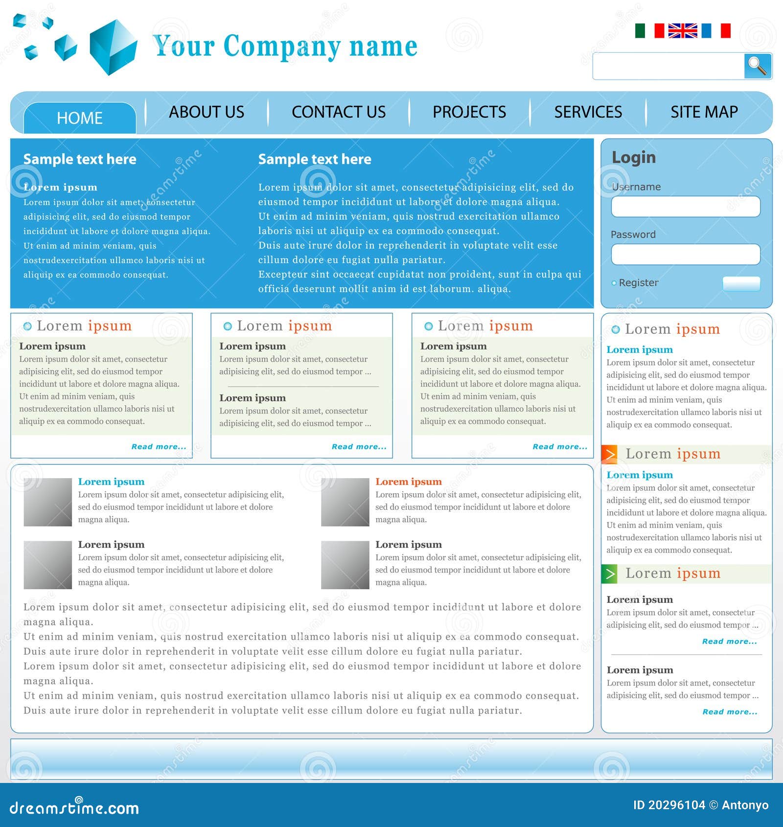 Professional Website Template Stock Vector - Illustration of business ...