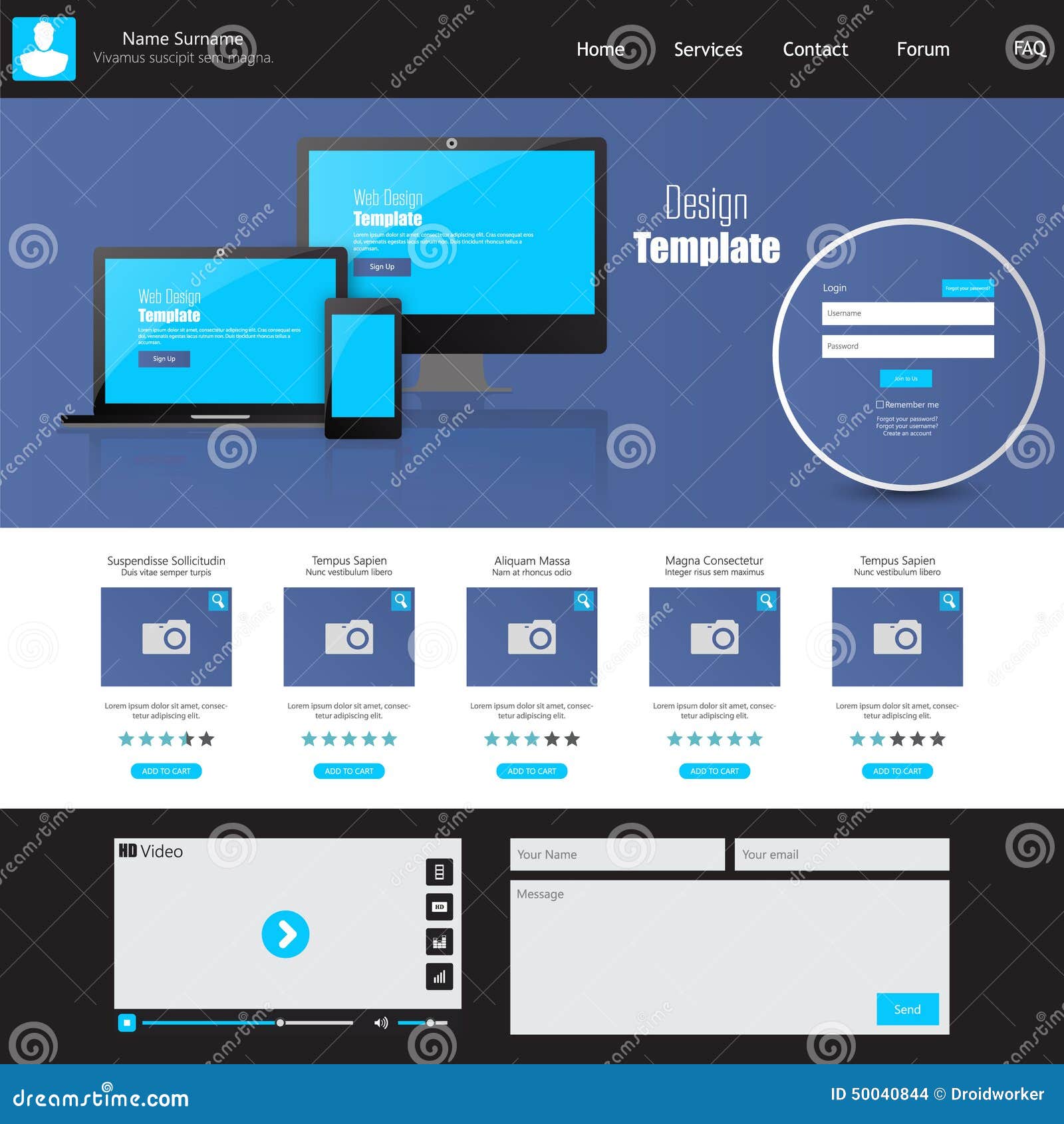 Professional Website Template Vector Illustration, Stock Illustration ...