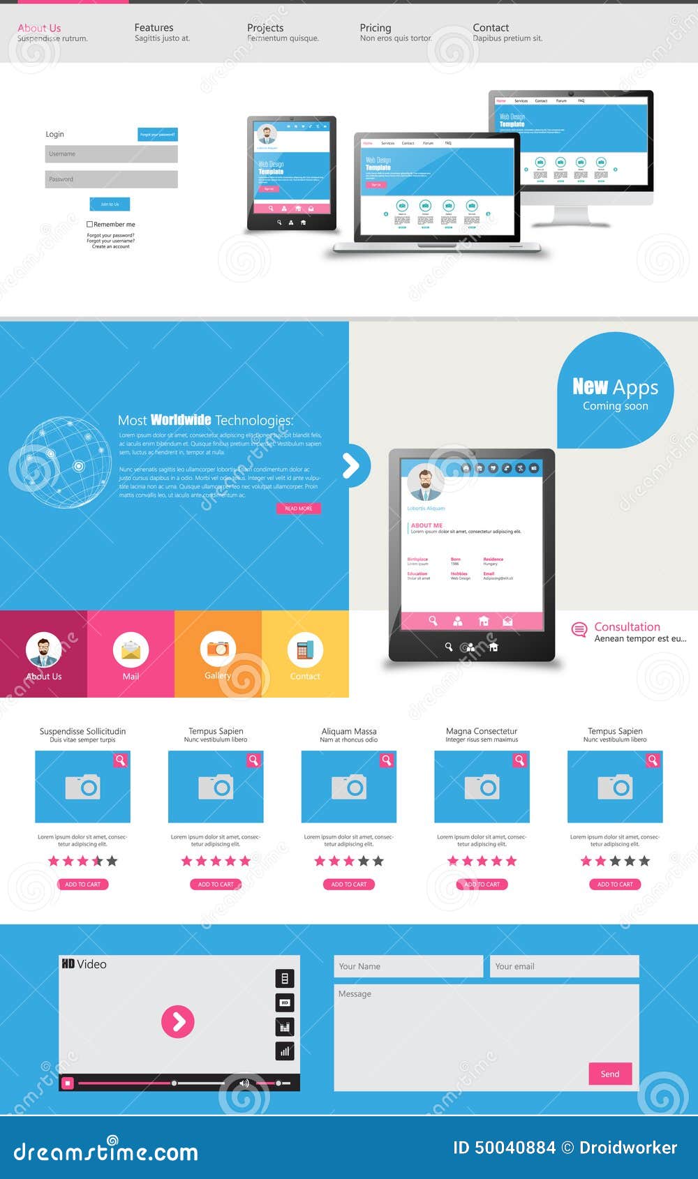 Professional Website Template Vector Illustration, Stock Illustration ...