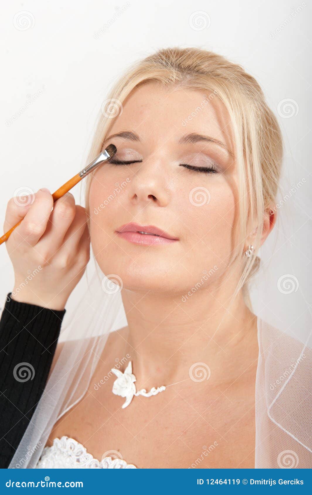 Professional Wedding Make-up is Made To Bride Stock Image - Image of ...