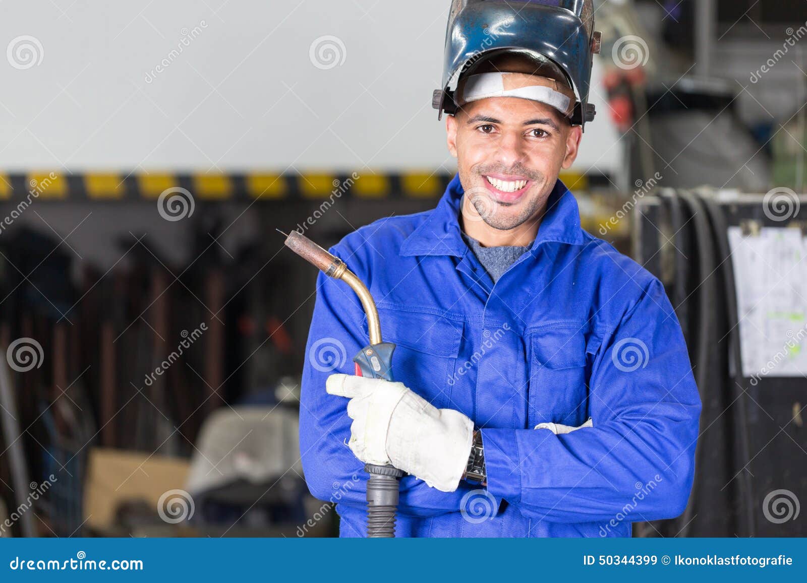 Professional Welder Posing with Wellding Machine Stock Image - Image of ...