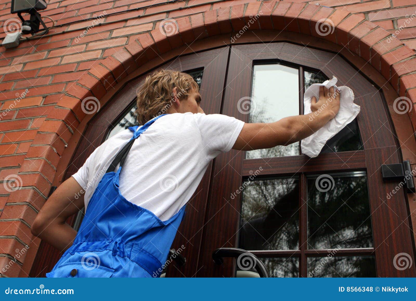 Professional Window Cleaner Stock Photo - Image of home, work: 8566348
