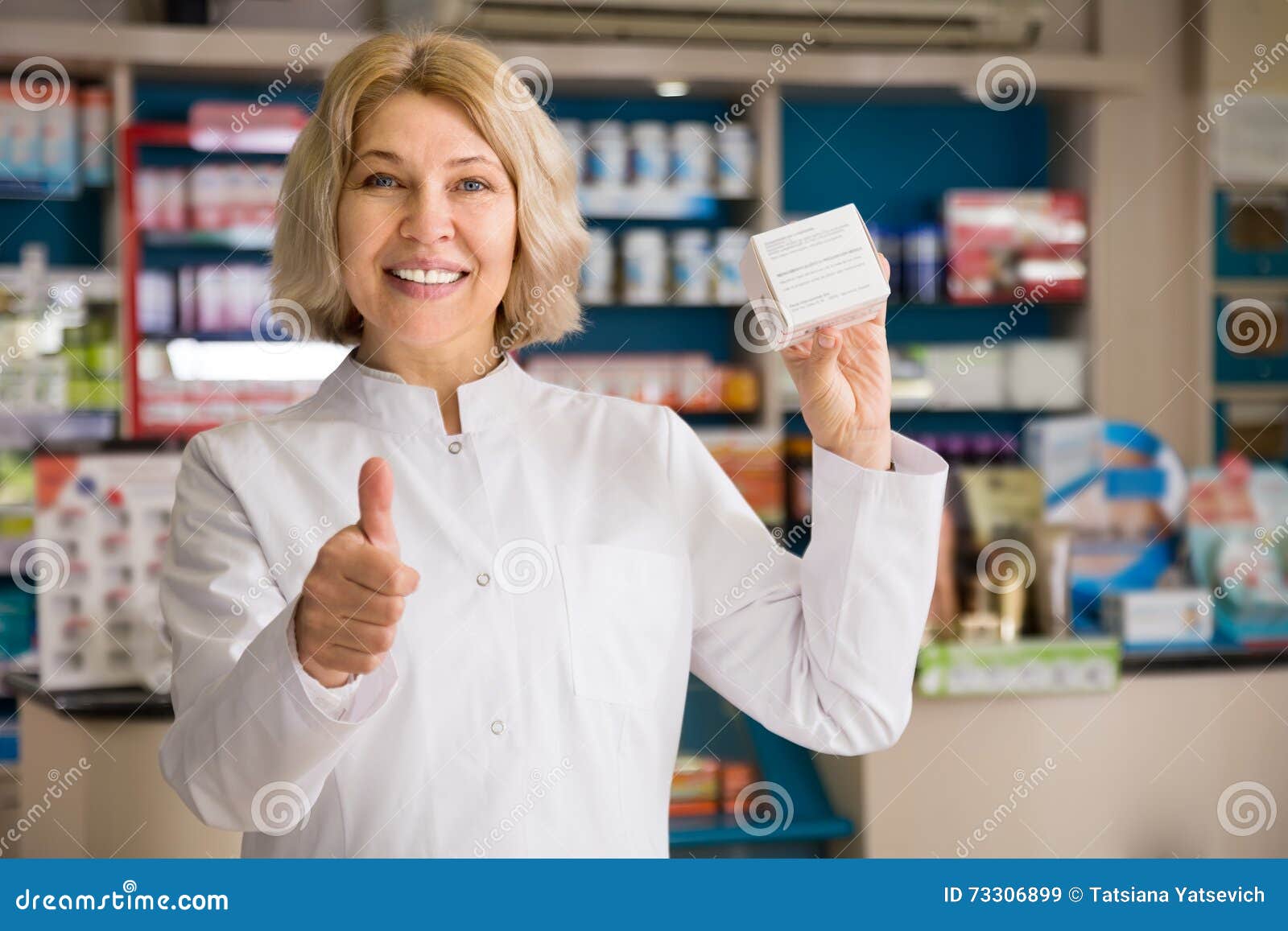 Professional Woman Pharmacist at Work Stock Image - Image of coat ...