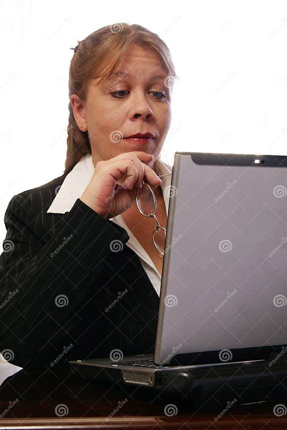 Professional Woman Raising Eyebrows Stock Image - Image of pinstripe ...