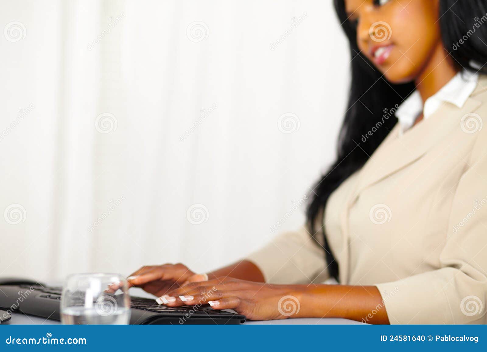 Professional Woman Working on Computer Stock Photo - Image of life ...