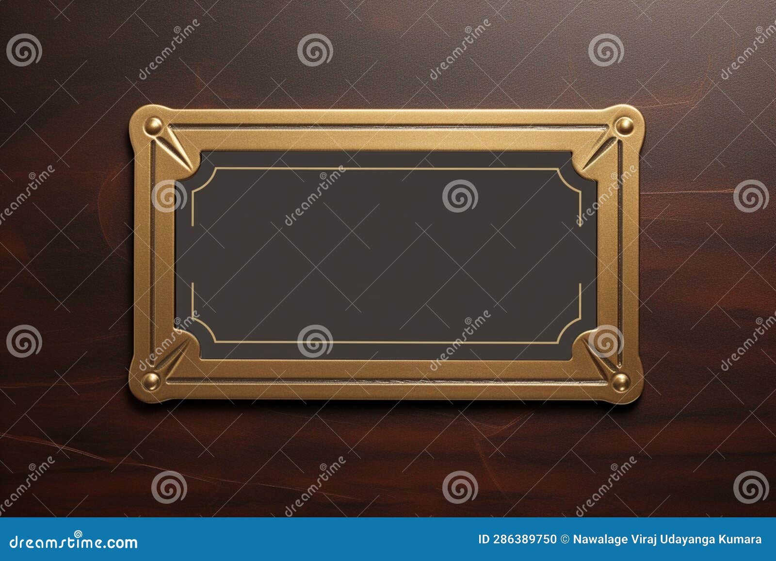 Wooden Nameplate Isolated On White Background. Hand Painted Watercolor ...