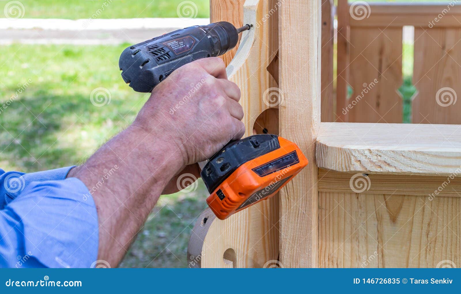 Professional Work with Power Tools Responsible Master Stock Image ...