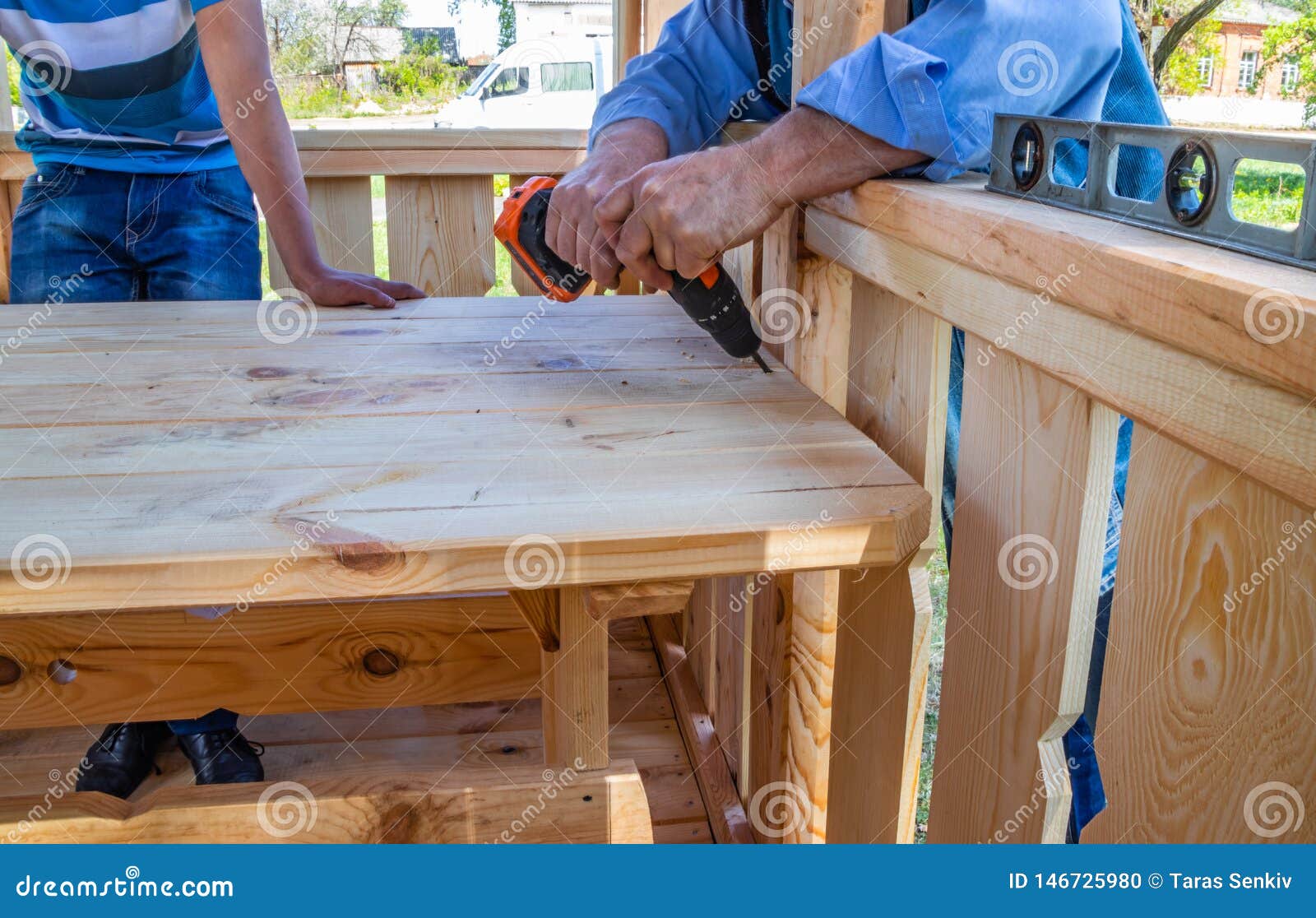 Professional Work with Power Tools Responsible Master Stock Photo ...