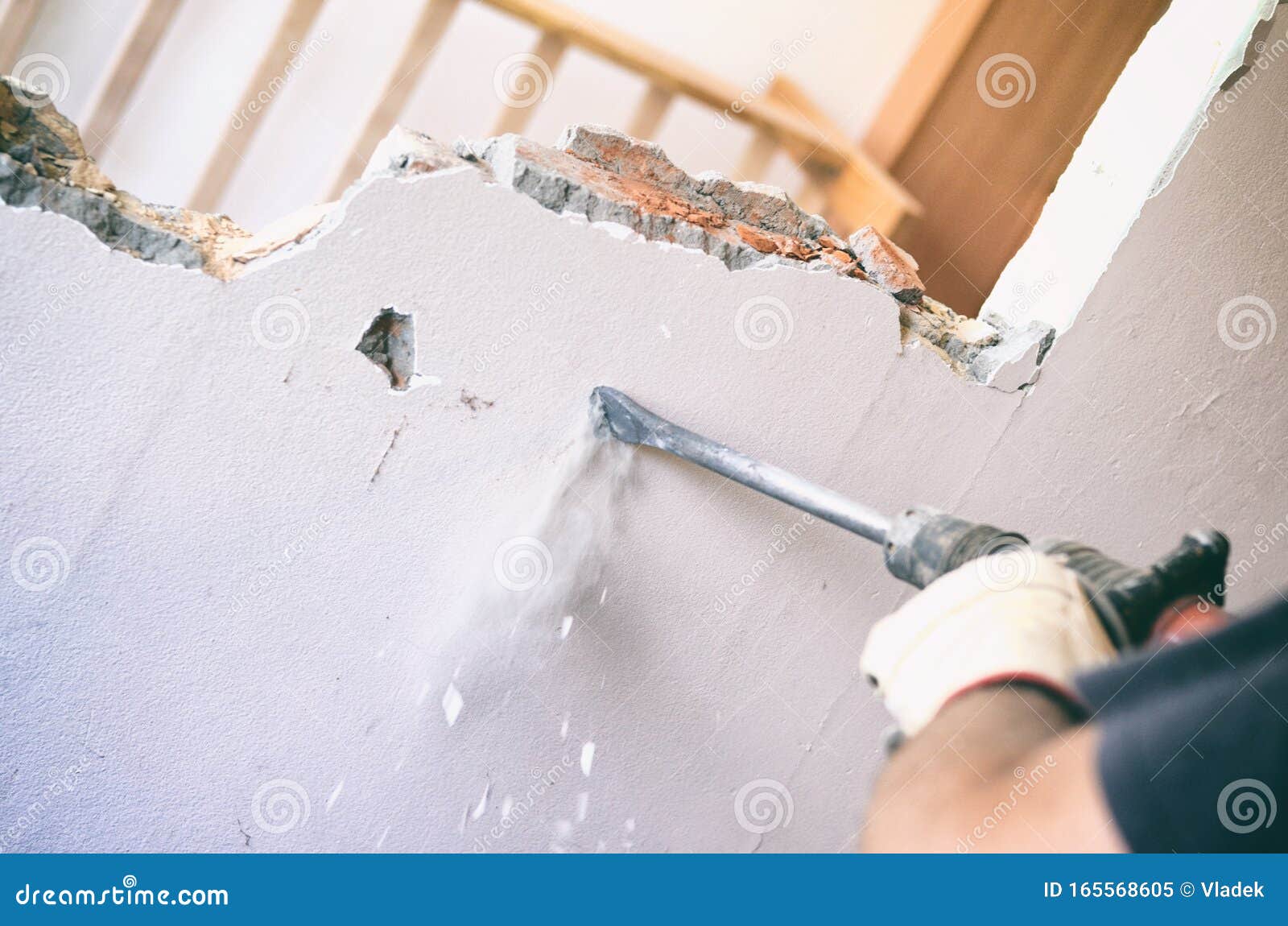 Professional Worker in Construction Site Using Jackhammer Stock Image ...