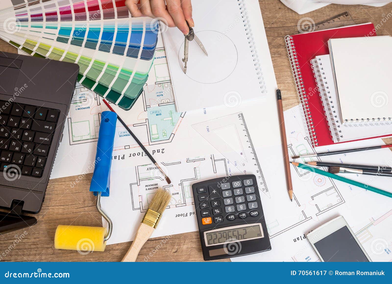 Professional Worker Drawing on House Project Stock Image - Image of ...