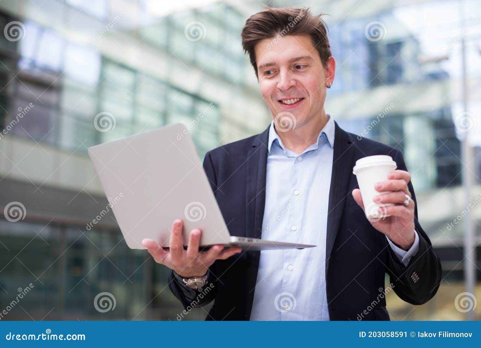 Professional Worker Drinking Coffee and Working Stock Image - Image of ...