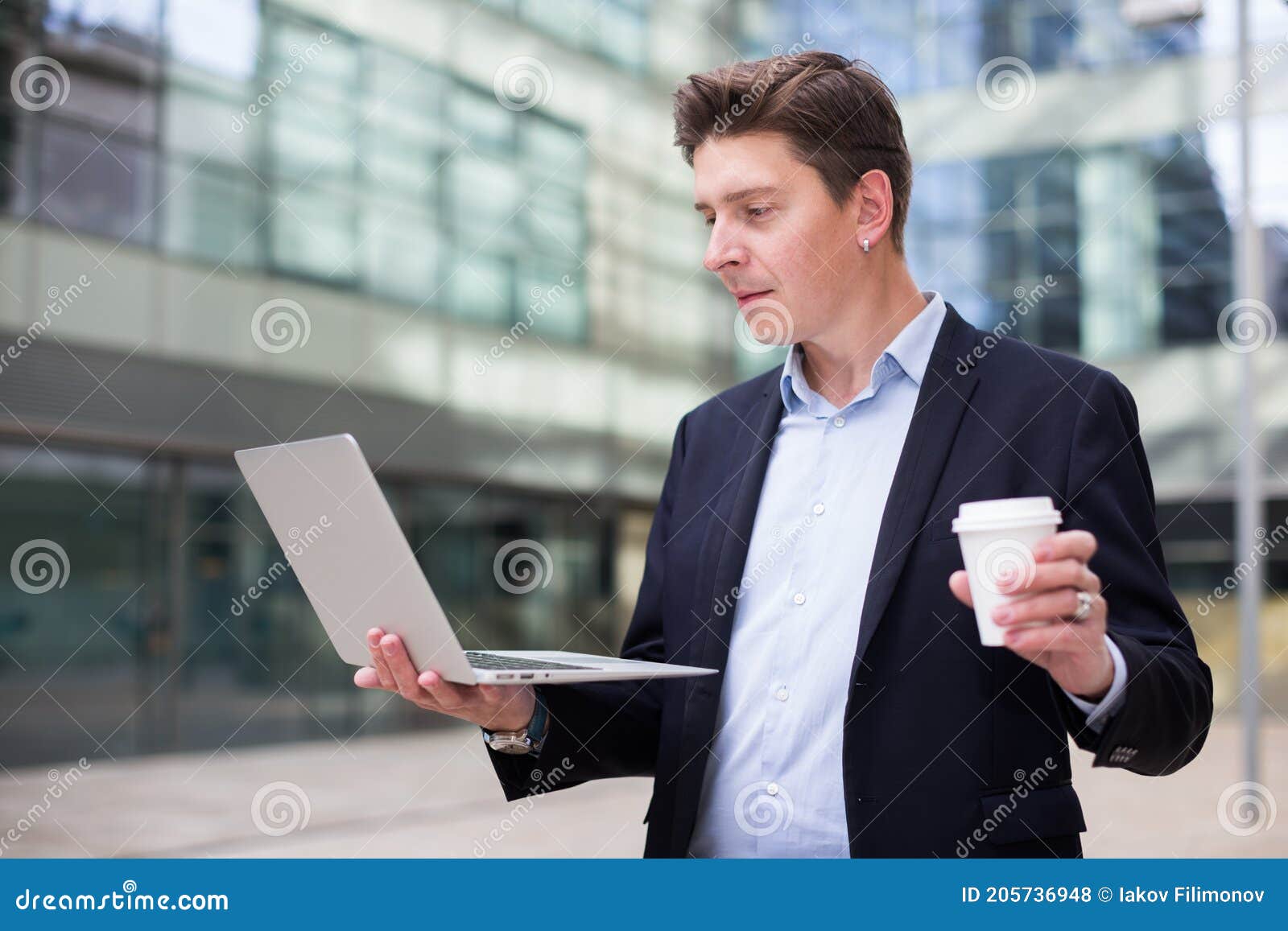 Professional Worker Drinking Coffee and Working Stock Photo - Image of ...