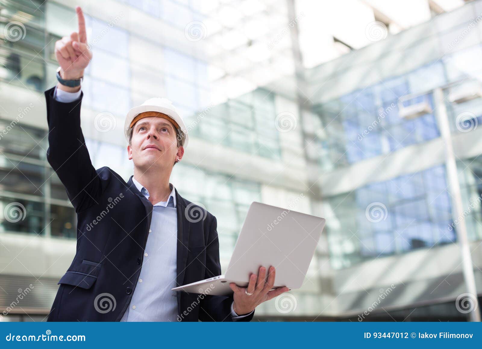 Professional Worker Pointing Finger To Object Stock Photo - Image of ...