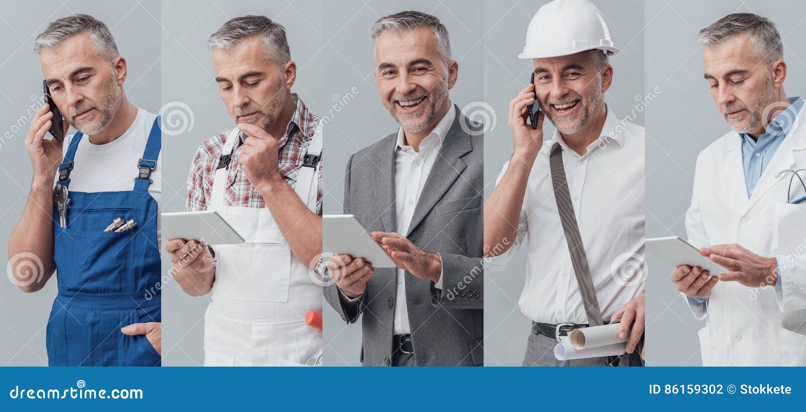 Professional Workers Collage Stock Photo - Image of painter, mature ...
