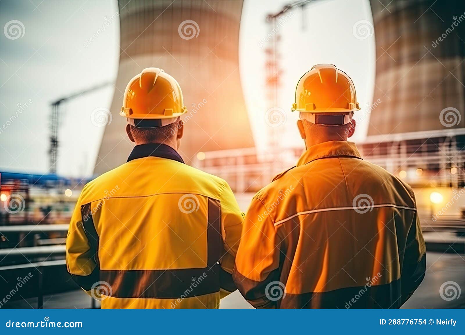 Professional Workers at Nuclear Plant Stock Illustration - Illustration ...