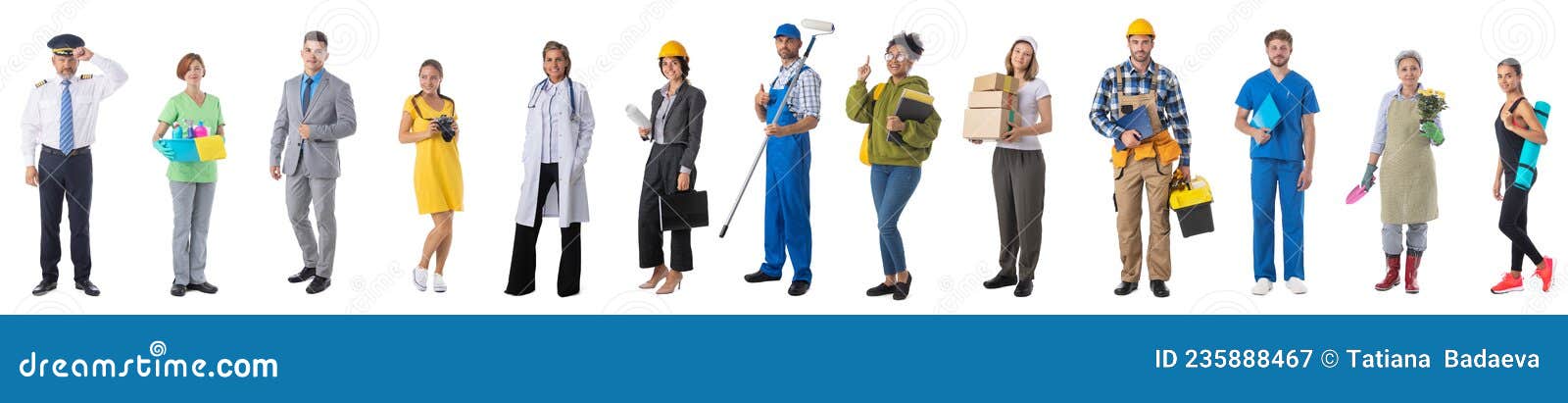 Professional workers set stock image. Image of smiling - 235888467