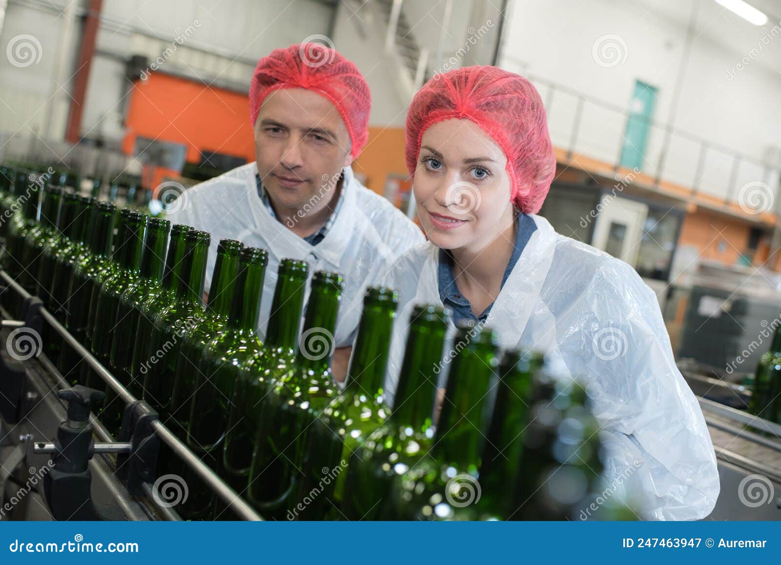 Professional Workers Using Machine in Wine Factory Stock Image - Image ...