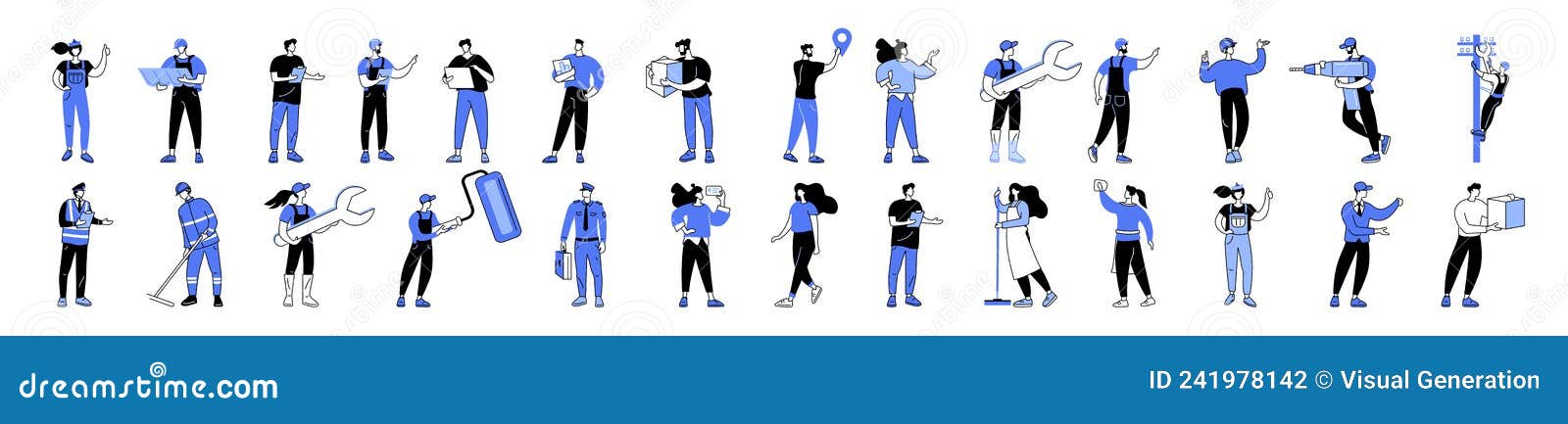 Professional Workers Vector Set. Stock Vector - Illustration of painter ...