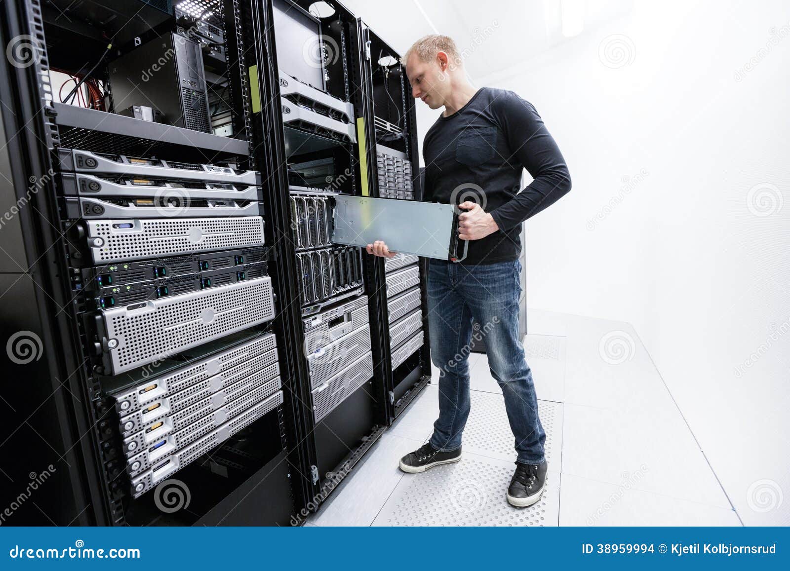 It Professional Working in Datacenter Stock Photo - Image of service ...