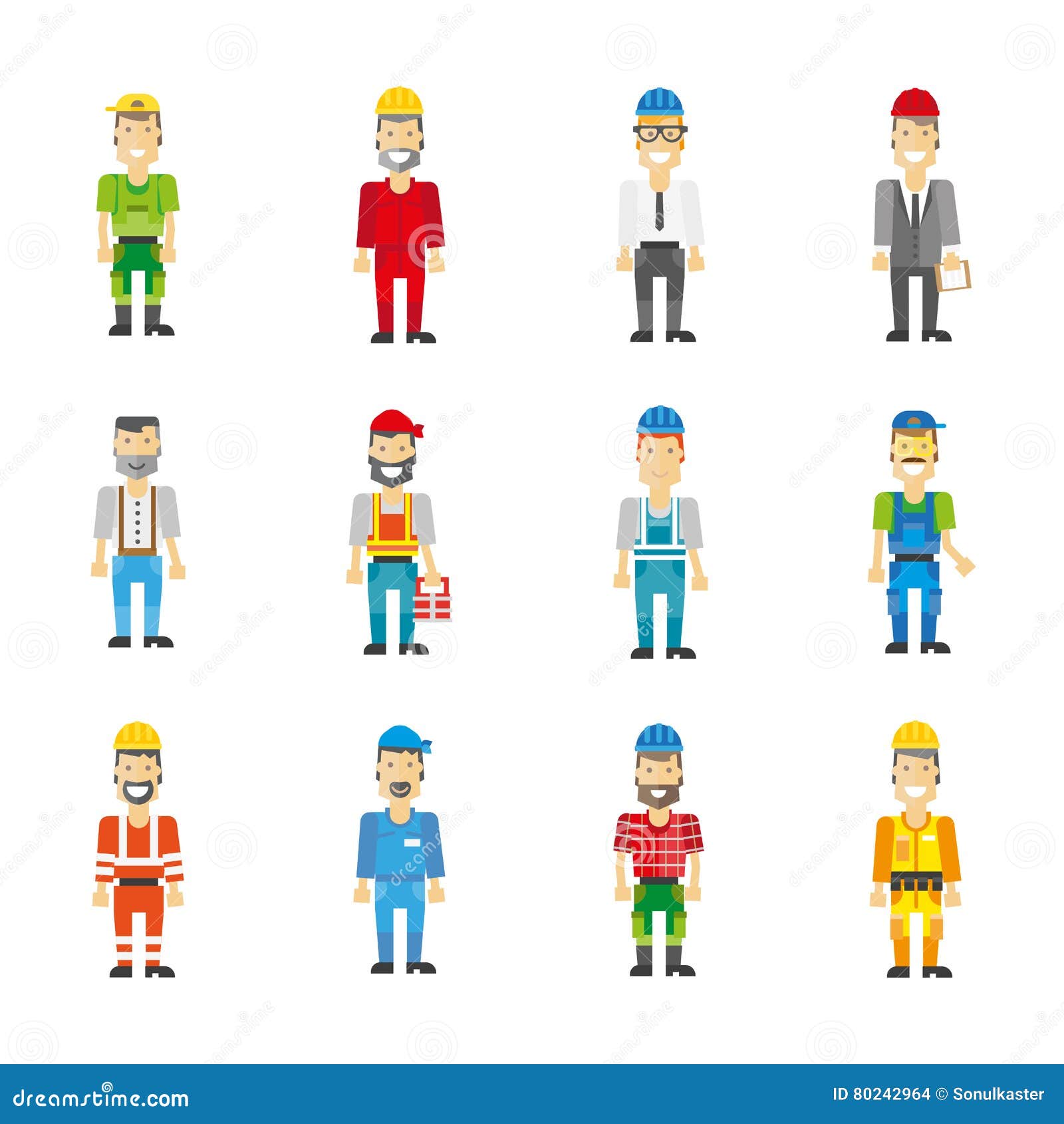 Professional Workman Set. Vector Icons Stock Vector - Illustration of ...
