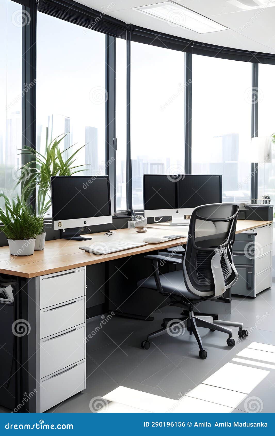 Professional workspace stock illustration. Illustration of fantastic ...