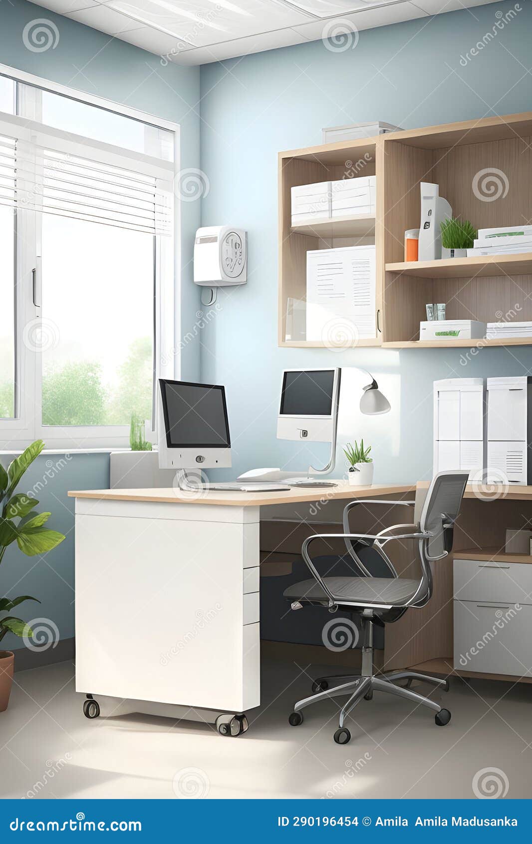 Professional workspace stock illustration. Illustration of evening ...