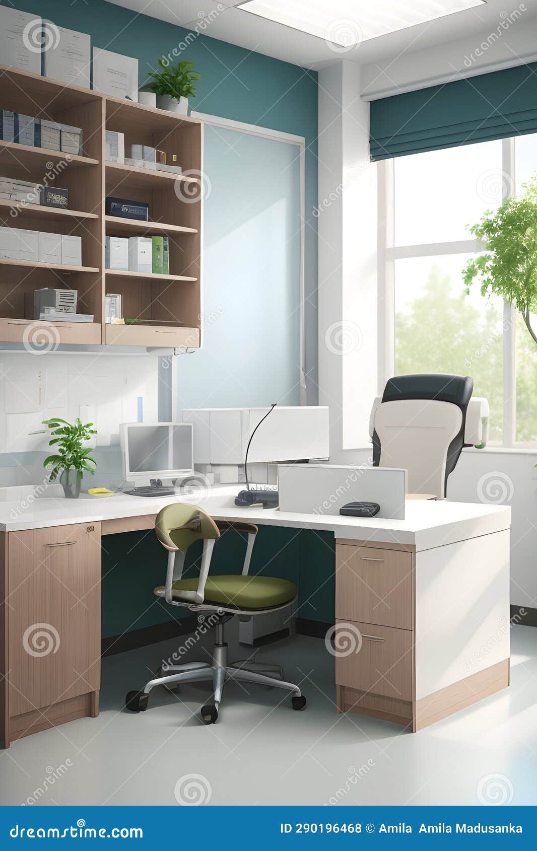 Professional workspace stock illustration. Illustration of building ...