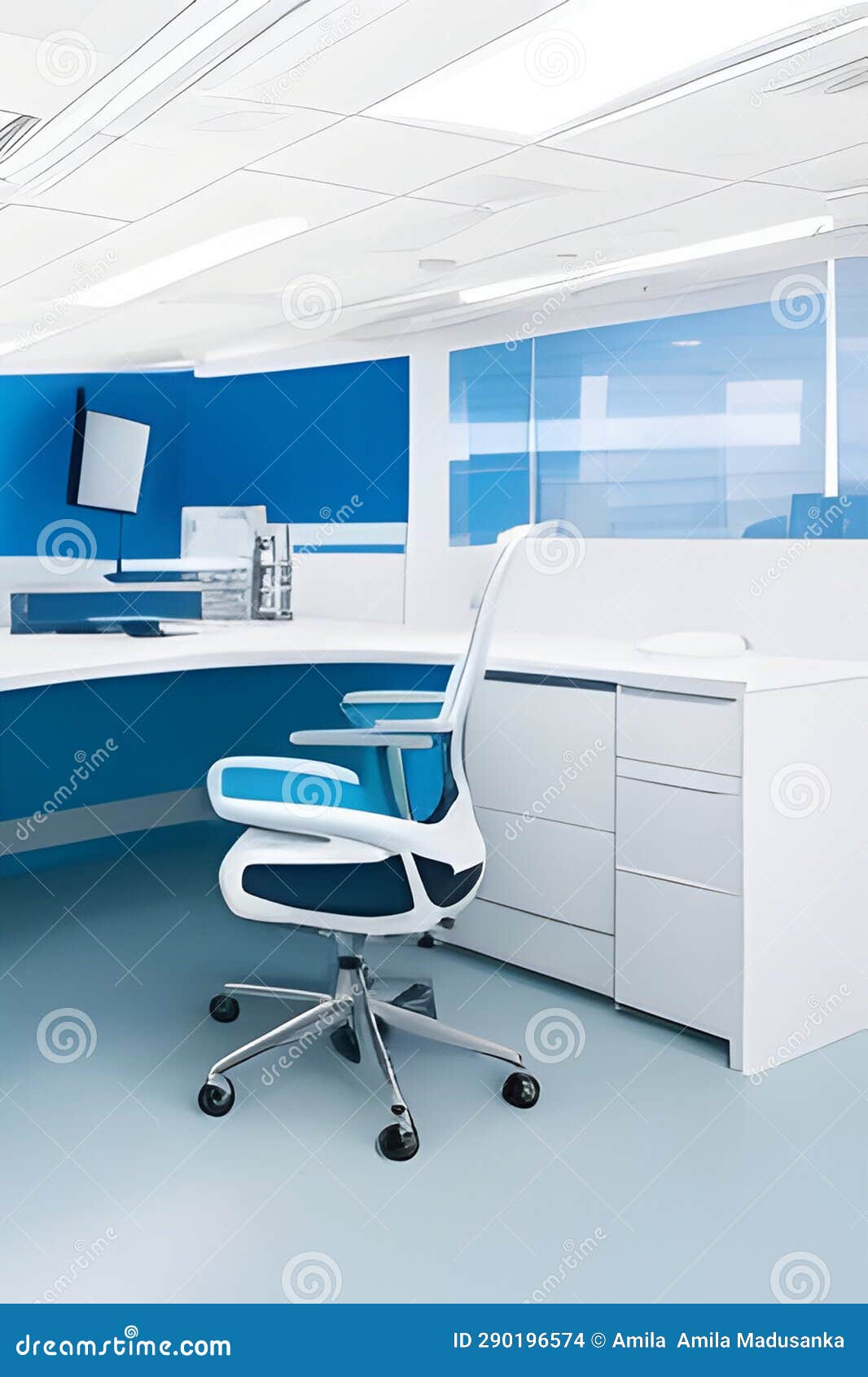 Professional workspace stock illustration. Illustration of evening ...