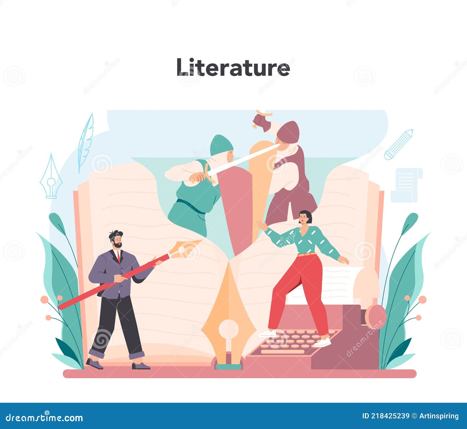 Professional Writer Concept. Author Writing Script of a Novel Stock ...