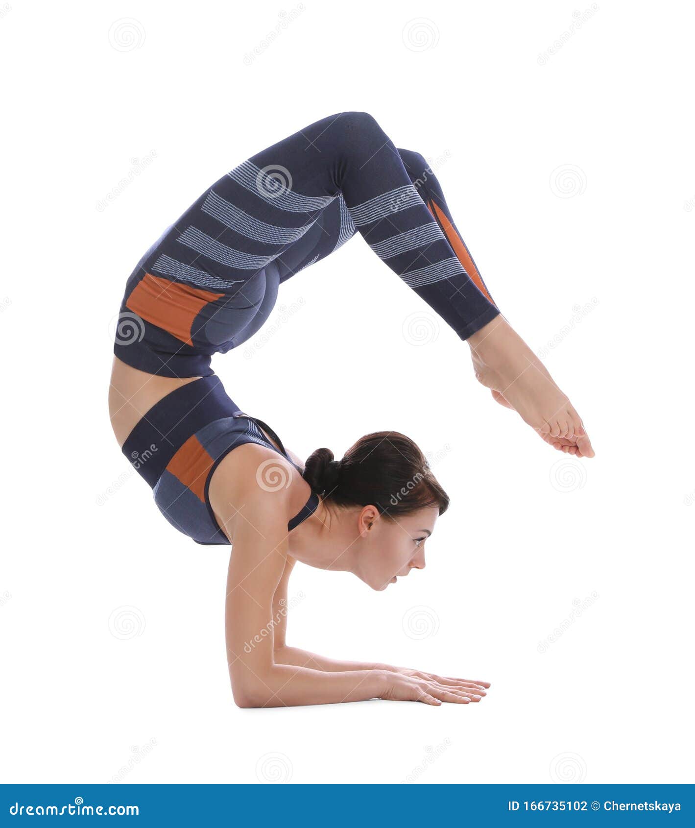 Professional Young Acrobat Exercising on Background Stock Photo - Image ...